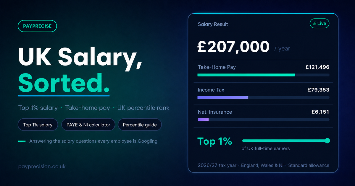 Top 1% Salary UK: £207,000 (2026/27) | After Tax